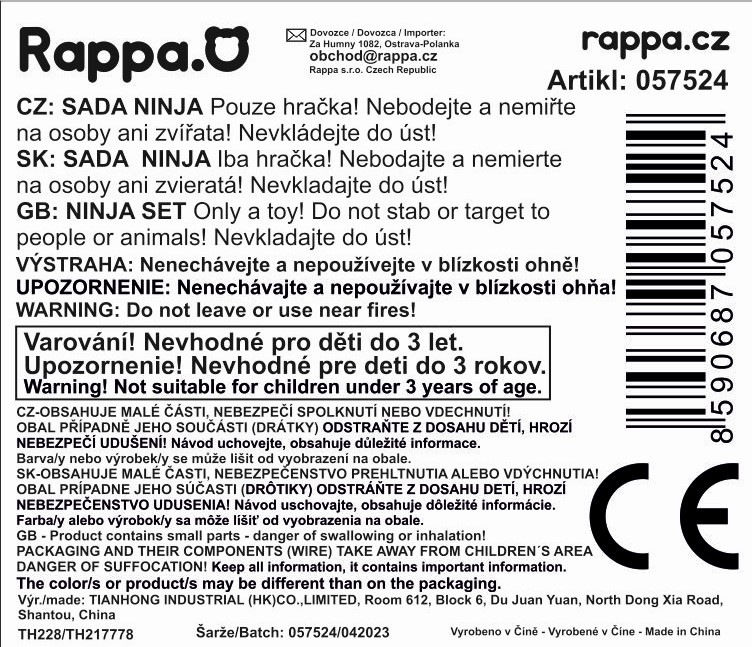 Rappa Ninja set - zbraně