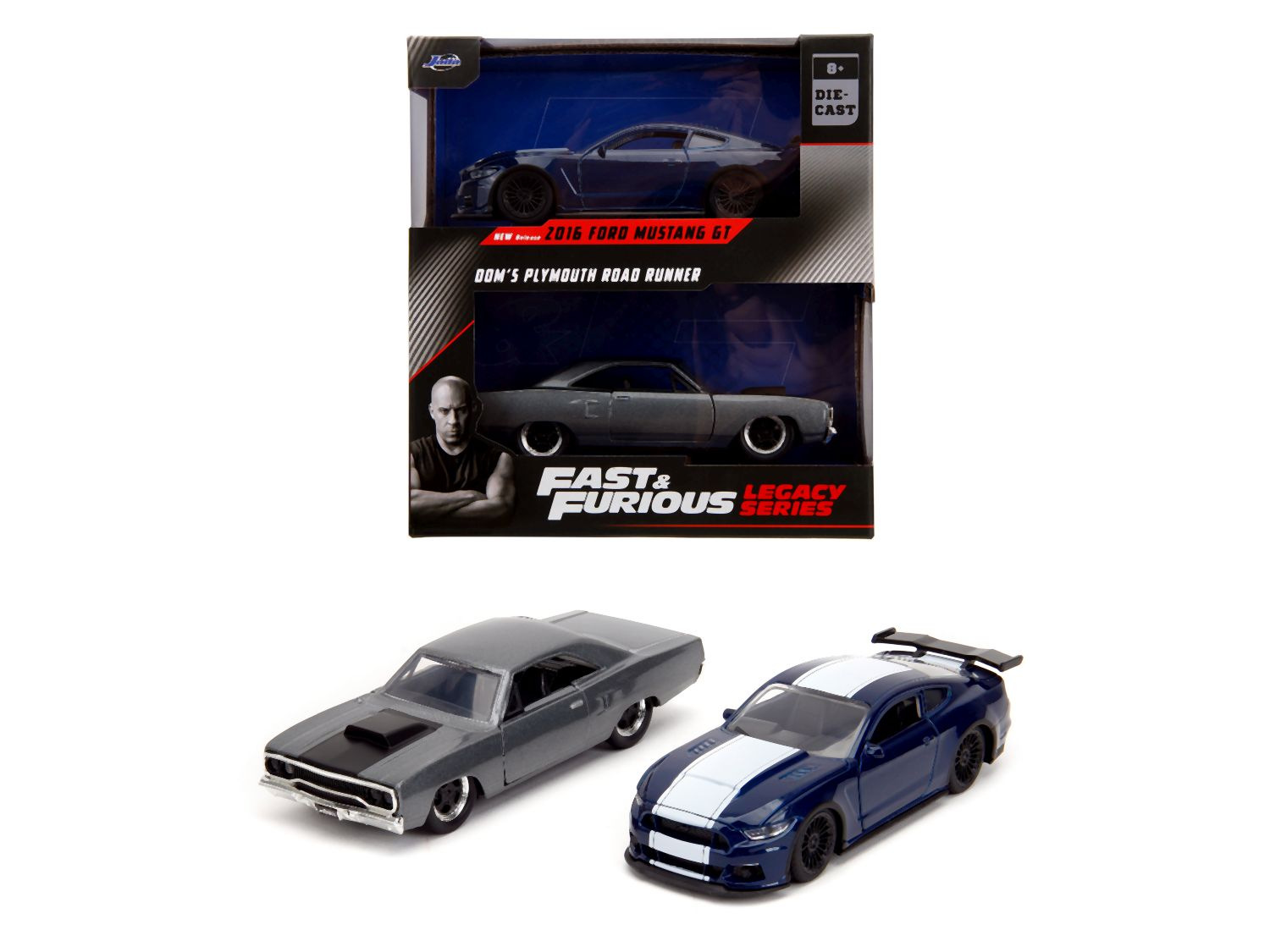 Jada Rychle a zběsile Twin Pack 2016 Ford Mustang GT350 + 1970 Plymouth ...